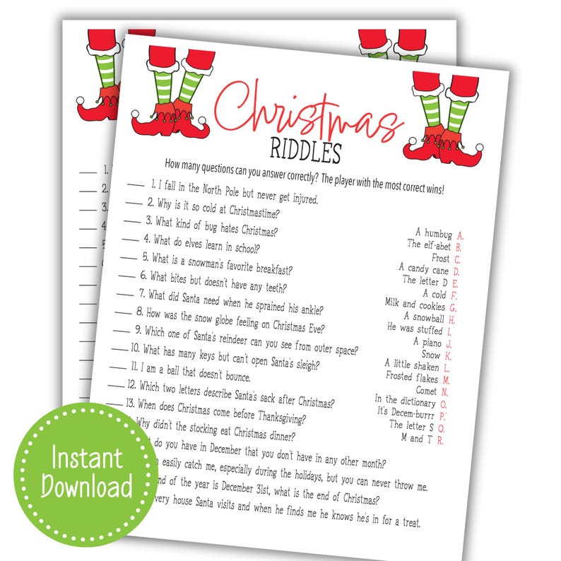 Fun Christmas Riddles | Holiday Office Party Games | Christmas ...