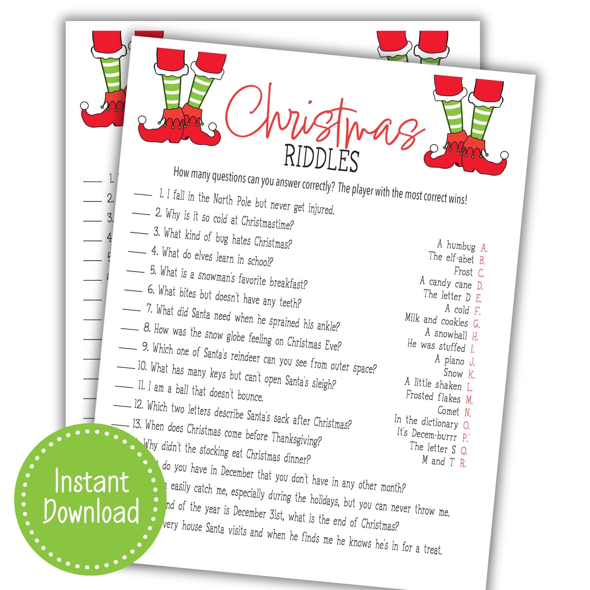 Fun Christmas Riddles | Holiday Office Party Games | Christmas ...
