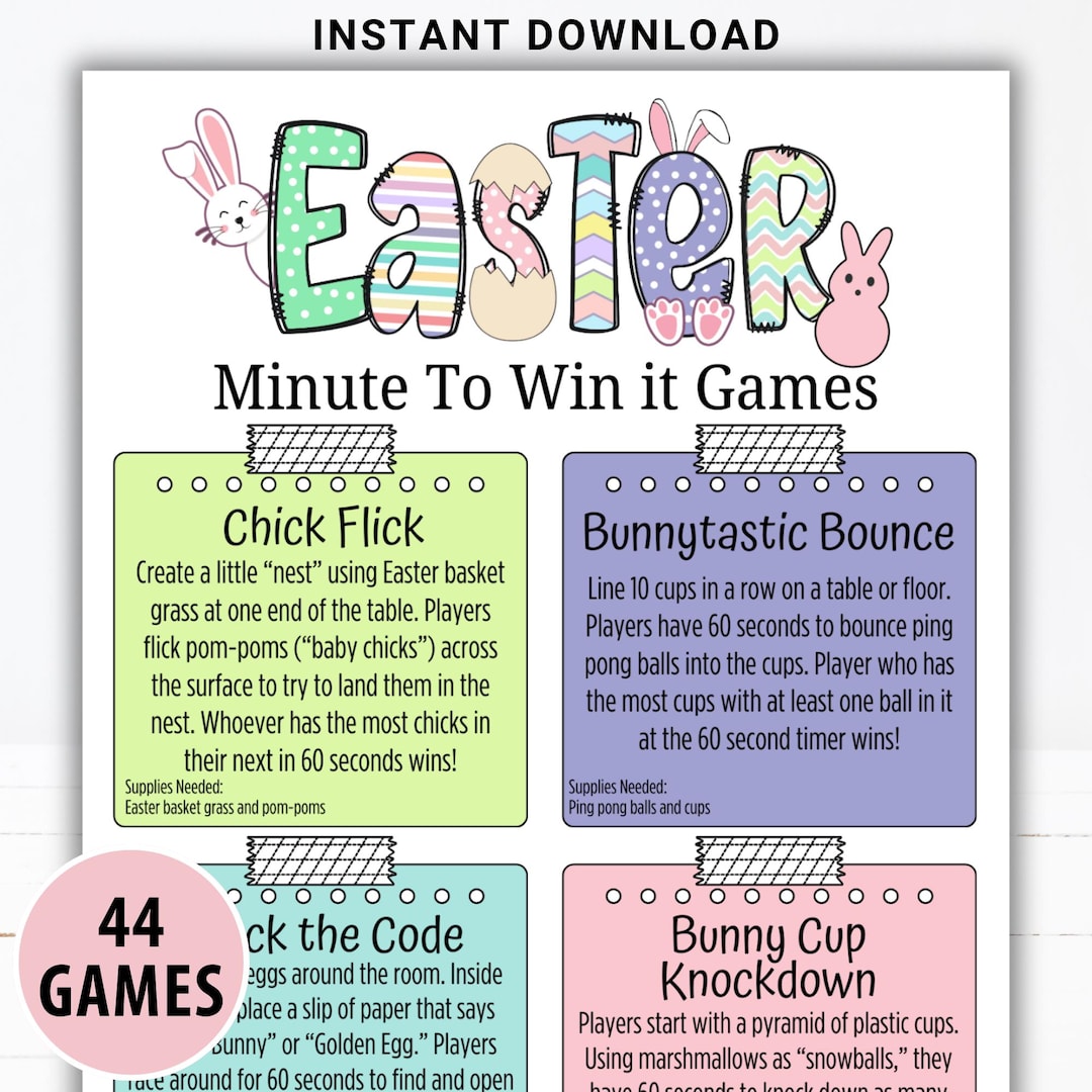 Printable Easter Minute to Win It Games Printable | Fun Easter ...