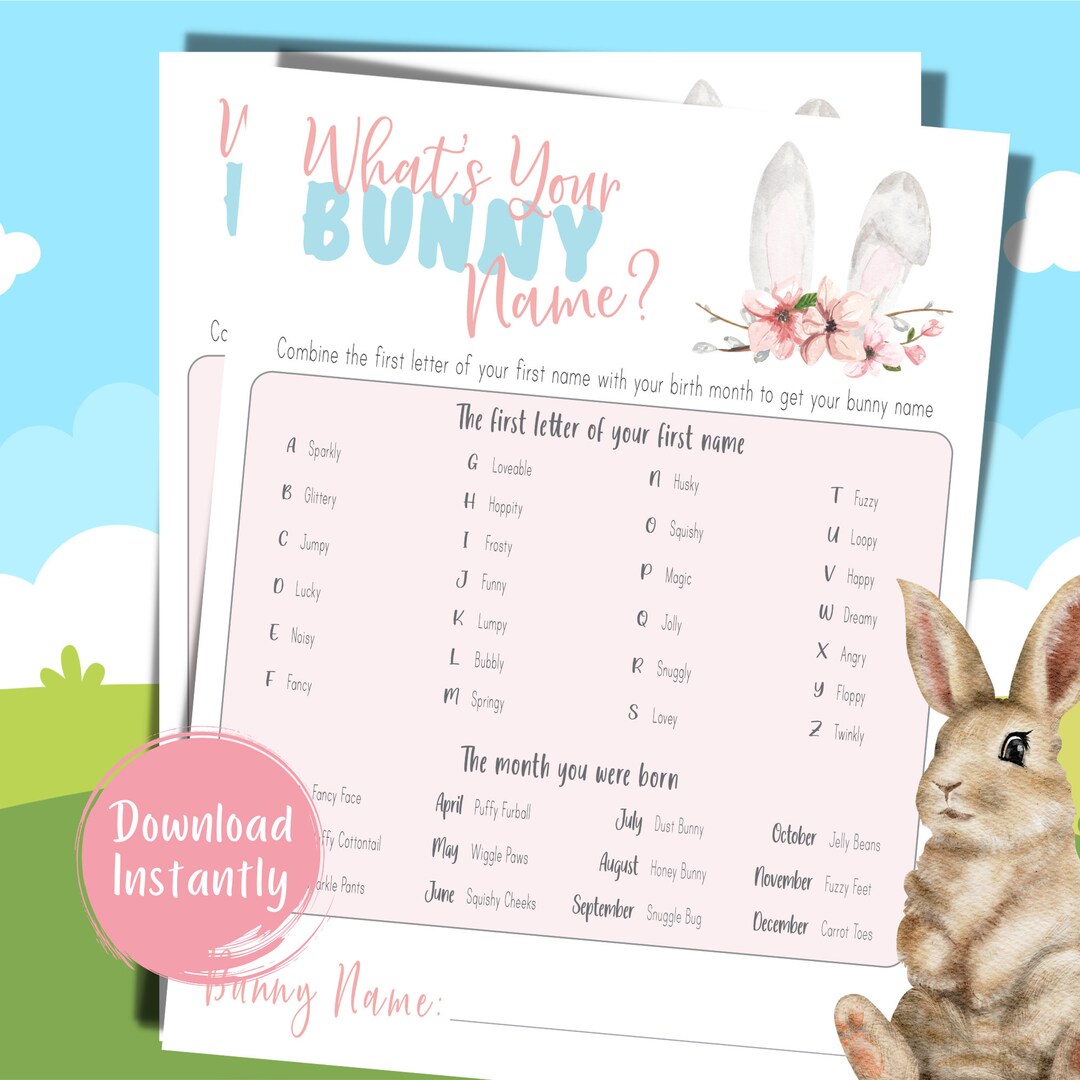 Easter Games | Office Game | Classroom Game | What's Your Bunny Name ...