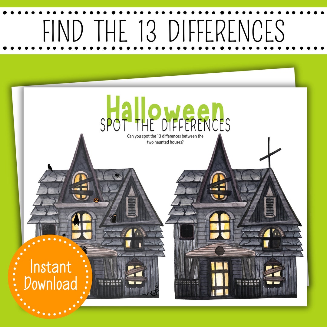 Halloween Spot the Differences Game | Halloween Office Party Game ...