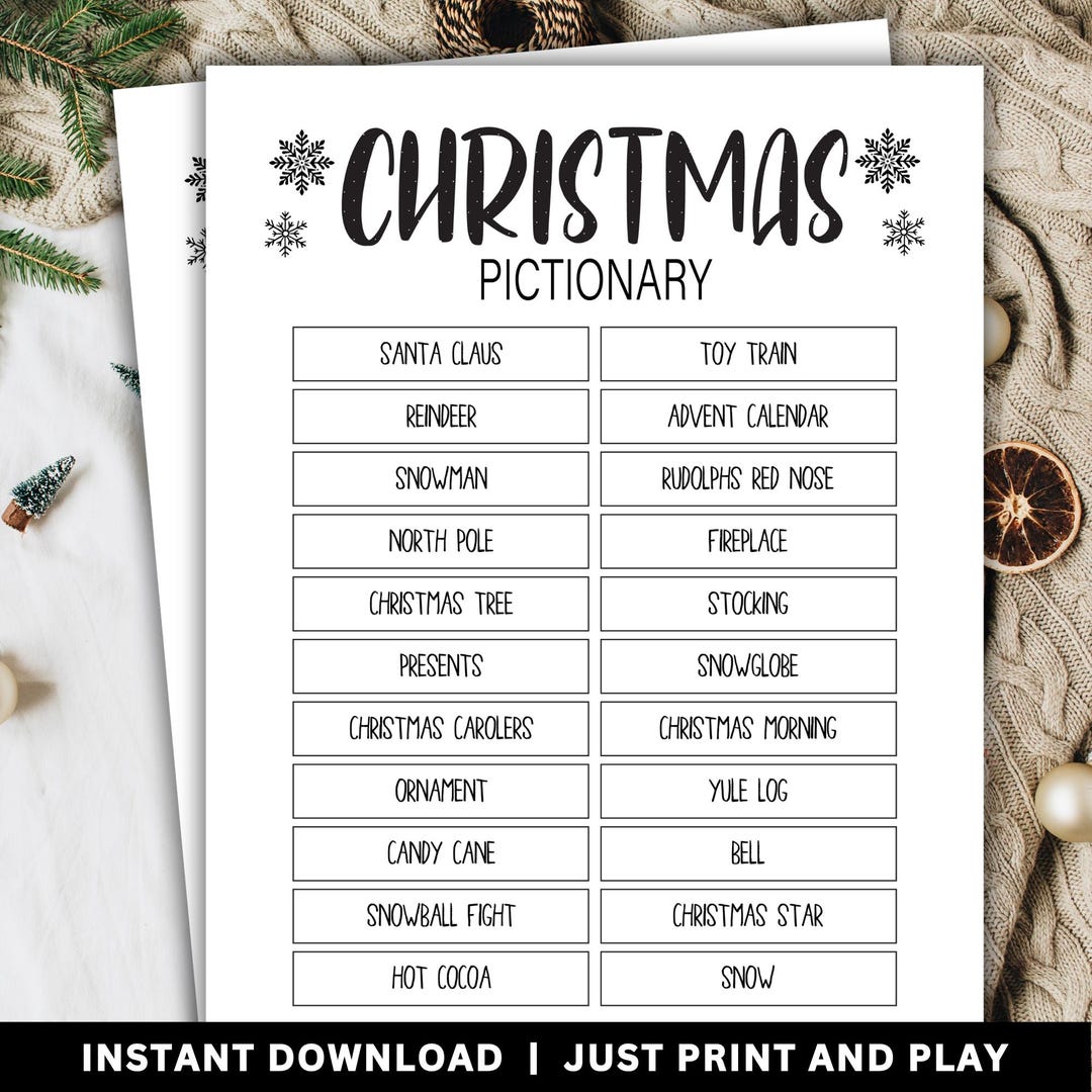 Christmas Pictionary Game | Holiday Office Party Games | Christmas ...