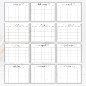 2026 Editable Calendar PDF | Fillable Monthly Planner Pages | Landscape ...