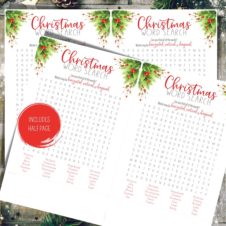 Christmas Printable Games Christmas Word Find Christmas Word Search ...