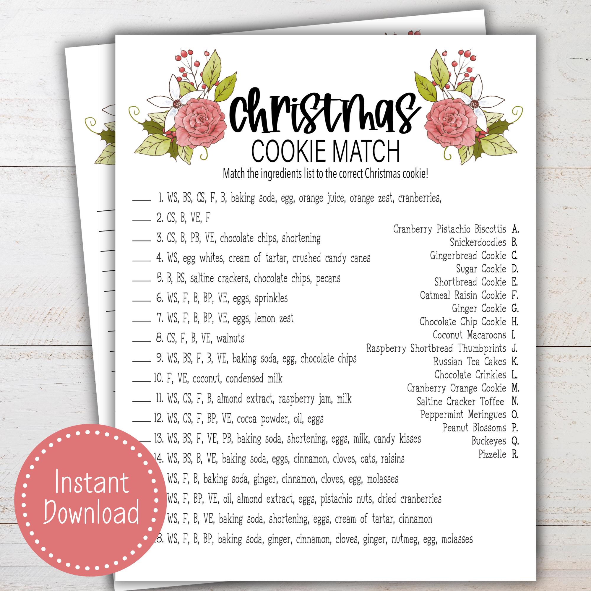 Christmas Cookie Match Game | Christmas Cookie Recipe Game | Christmas ...