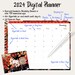 2024 Digital Planner Beautiful 2024 Red Floral Monthly Calendar PDF ...