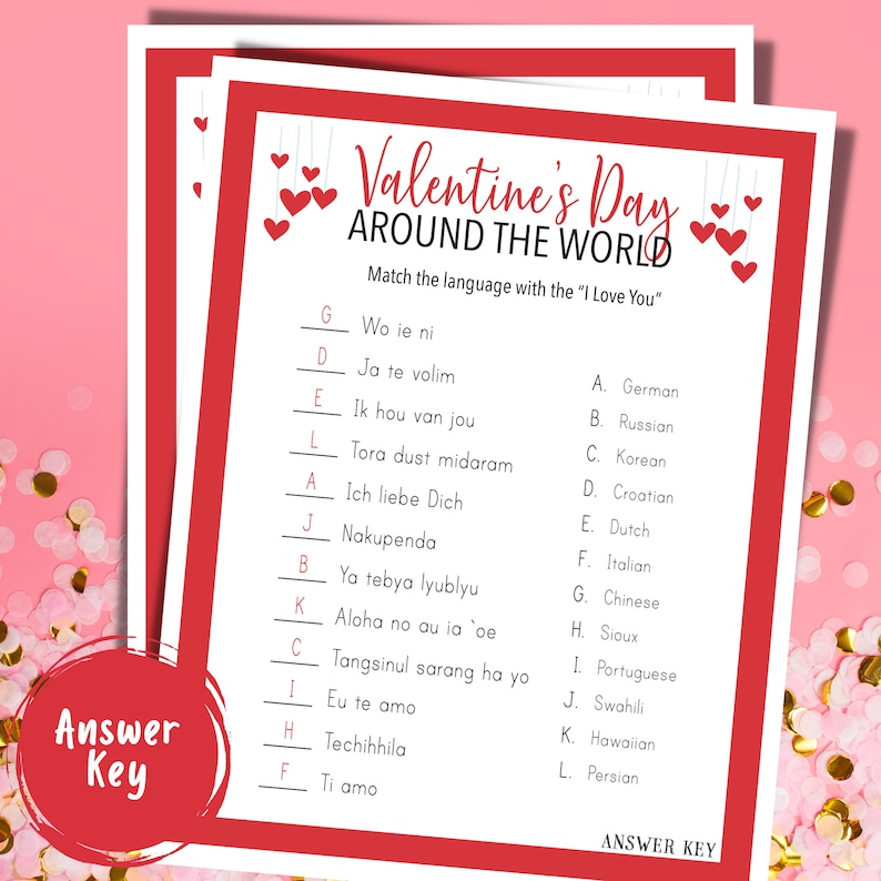 Around the World Game for Office Party Family Valentines Around the ...