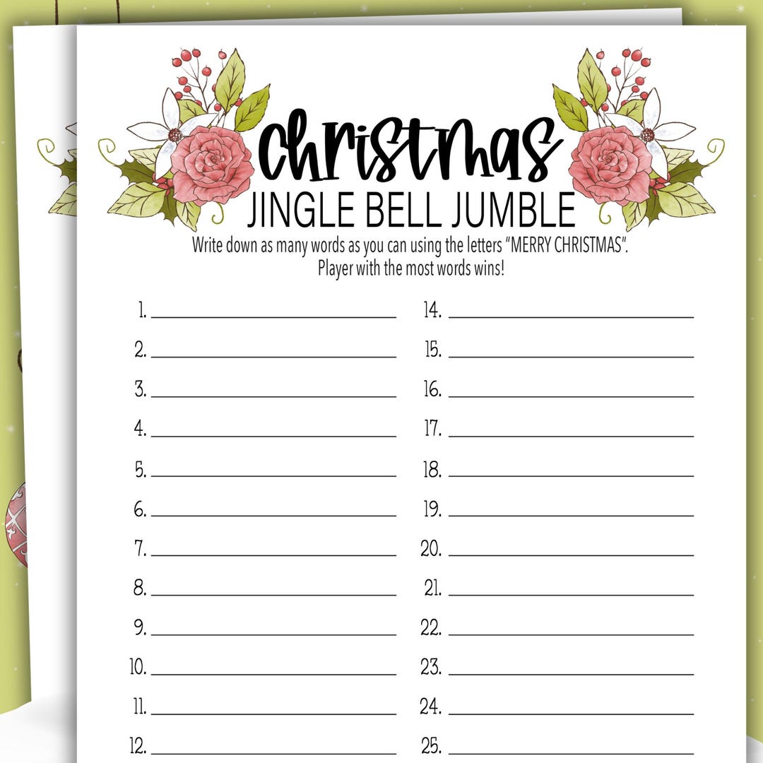 Christmas Word Game | How Many Words Can You Spell | Holiday Office ...