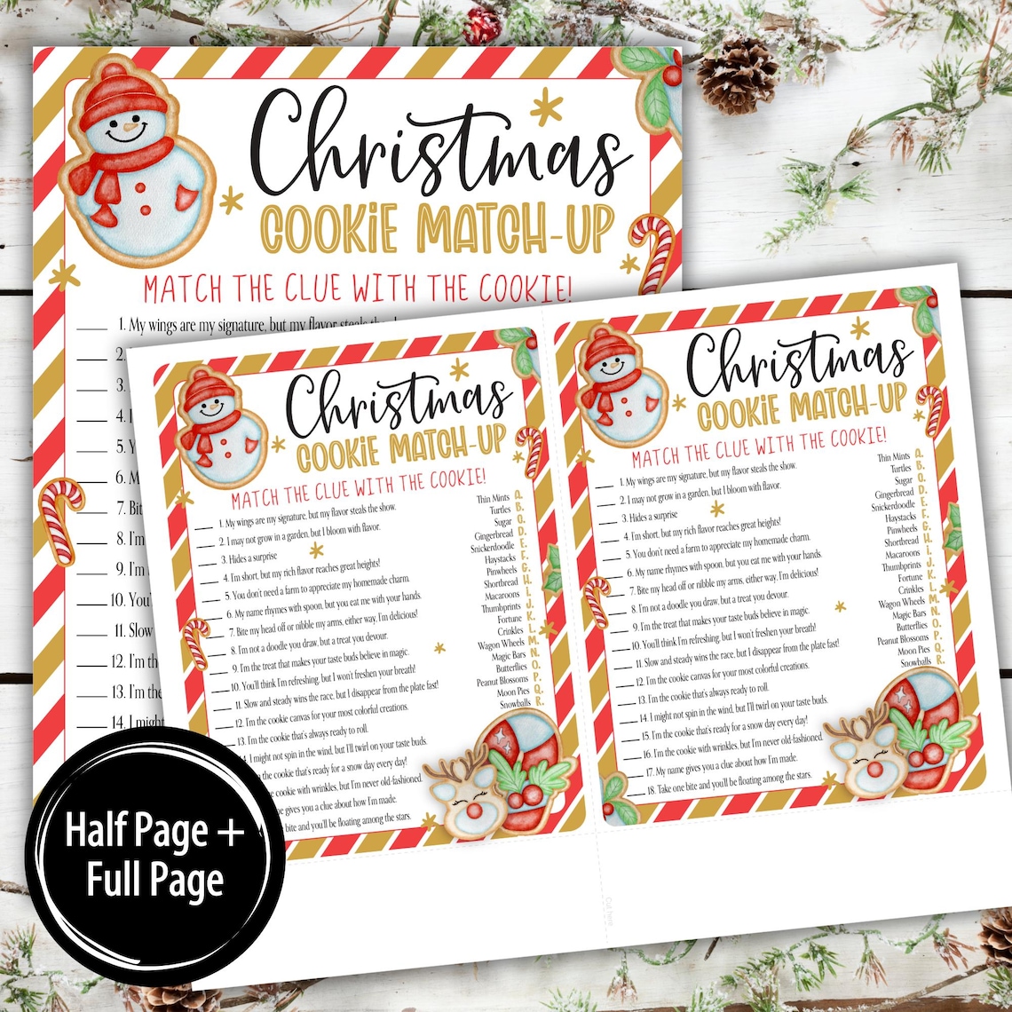 Printable Christmas Cookie Match Game | Christmas Cookie Clues | Office ...