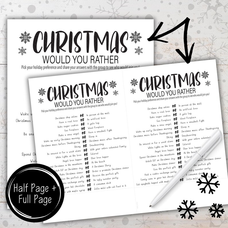 Christmas Would You Rather Game | Holiday Office Party Games ...
