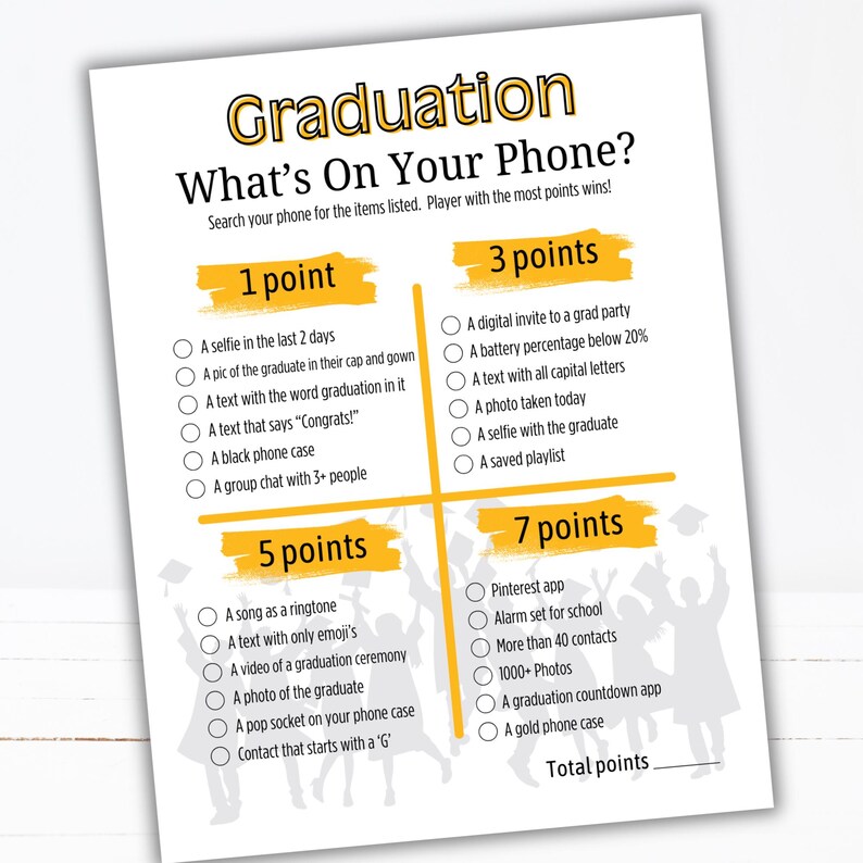 Editable Graduation Whats on Your Phone Game Printable Grad Party ...