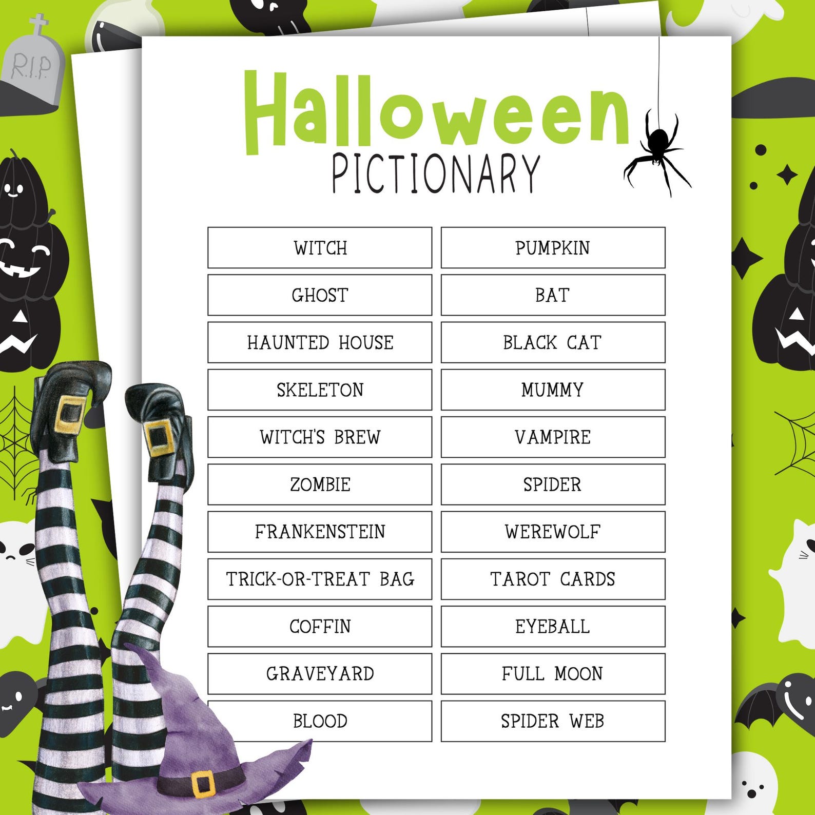Spooky Halloween Pictionary Game | Halloween Office Party Game ...