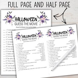 Spooky Halloween Guess the Movie Game | Printable Halloween Game ...