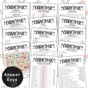 Printable Christmas Party Game Bundle | Holiday Classroom Party Games ...