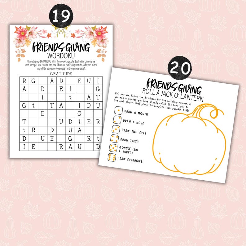 Friendsgiving Printable Game Bundle | Friendsgiving Printable Games ...