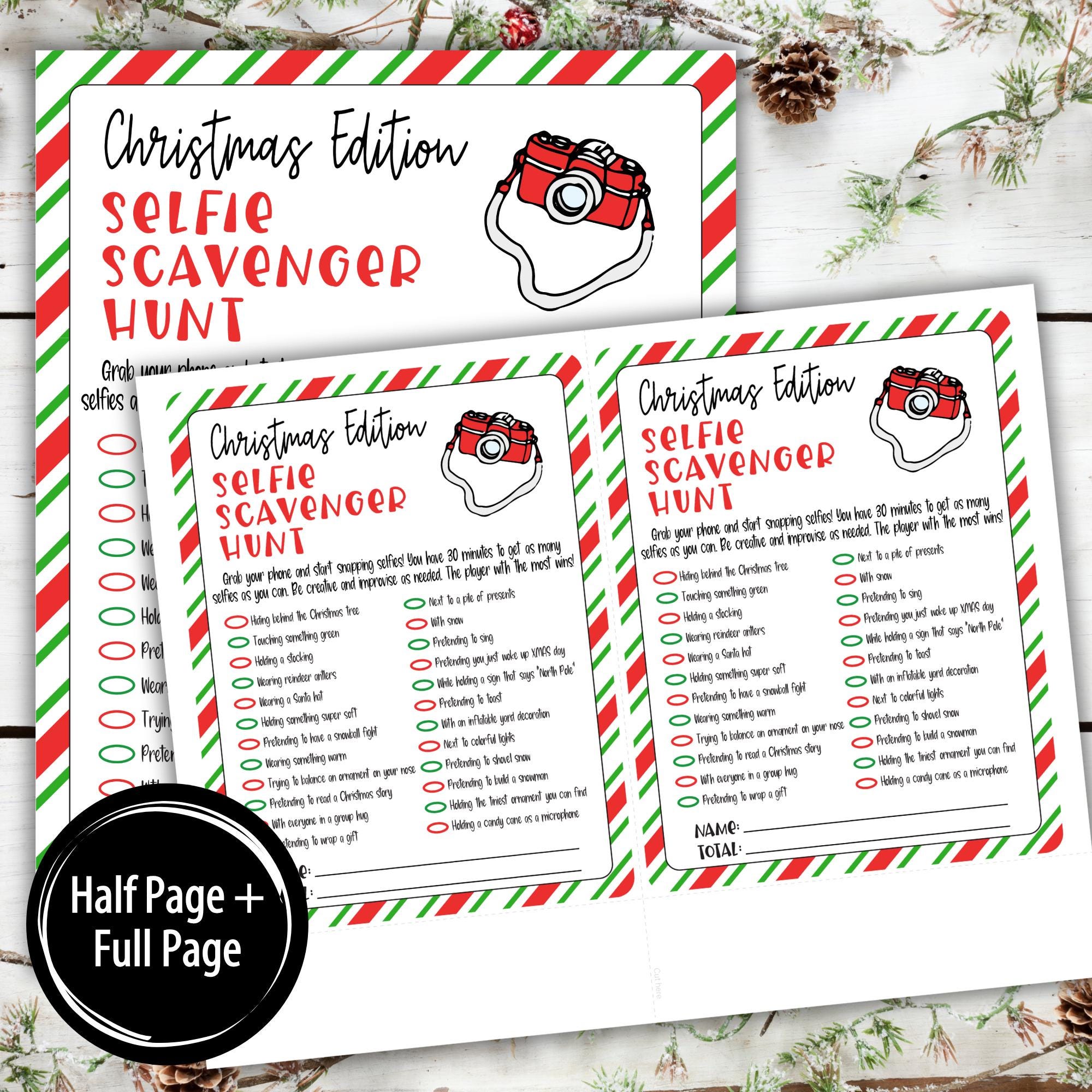 Christmas Selfie Scavenger Hunt – Fun Printable Holiday Game ...