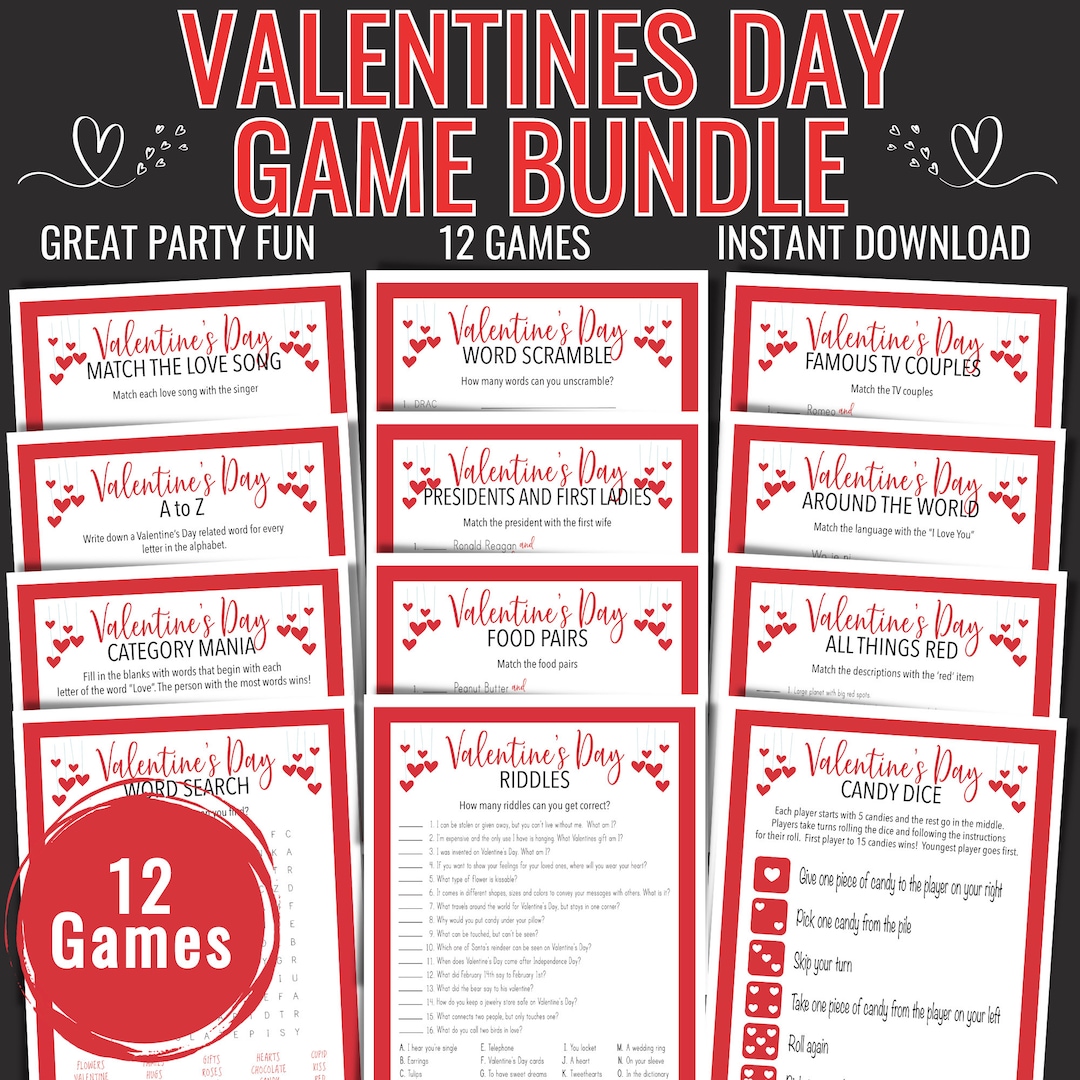 Valentines Day Game Bundle | Galentines Party Games | Classroom Games ...