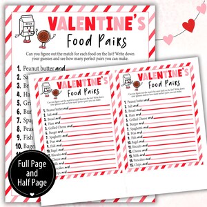 Valentines Day Food Pairs Game | Kids Valentines Food Match Game ...
