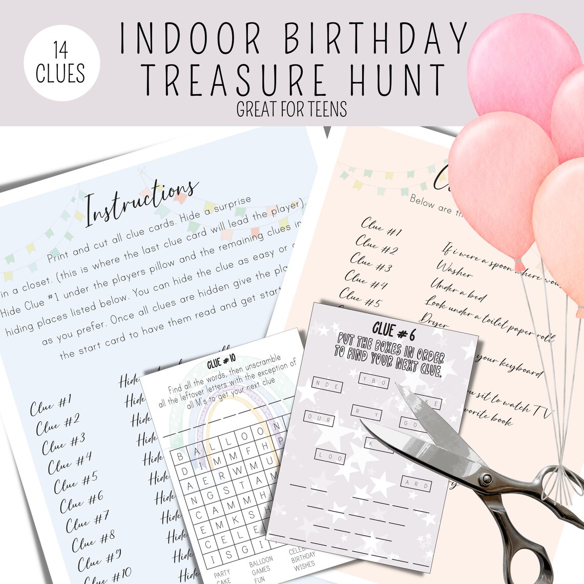 Indoor Treasure Hunt, Treasure Hunt for Birthday Surprise, Birthday ...