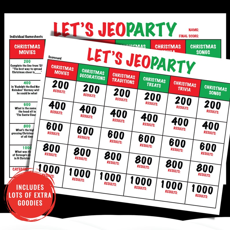 Christmas Jeopardy Game Office Party Christmas Game Family Christmas ...
