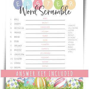 Easter Printable Games, Easter Word Scramble, Printable Kids Games ...