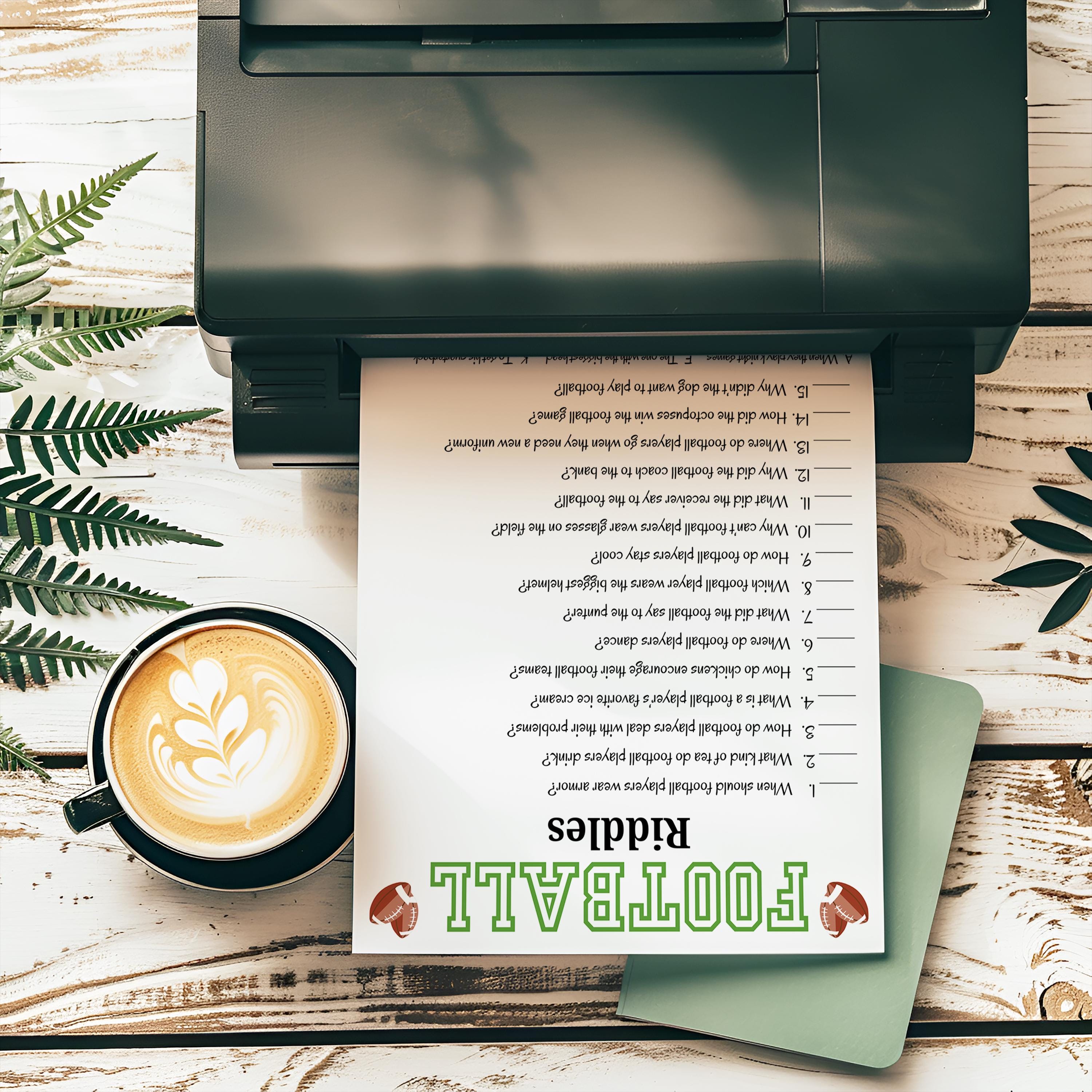 Printable Football Riddles | Football Party Fun Riddles Game | Football ...