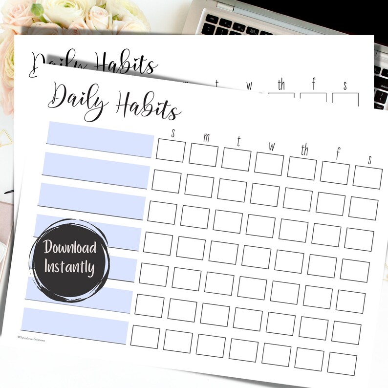 Habit Tracker 3x5 Size, Printable Workout Tracker, Weekly Habit Tracker ...