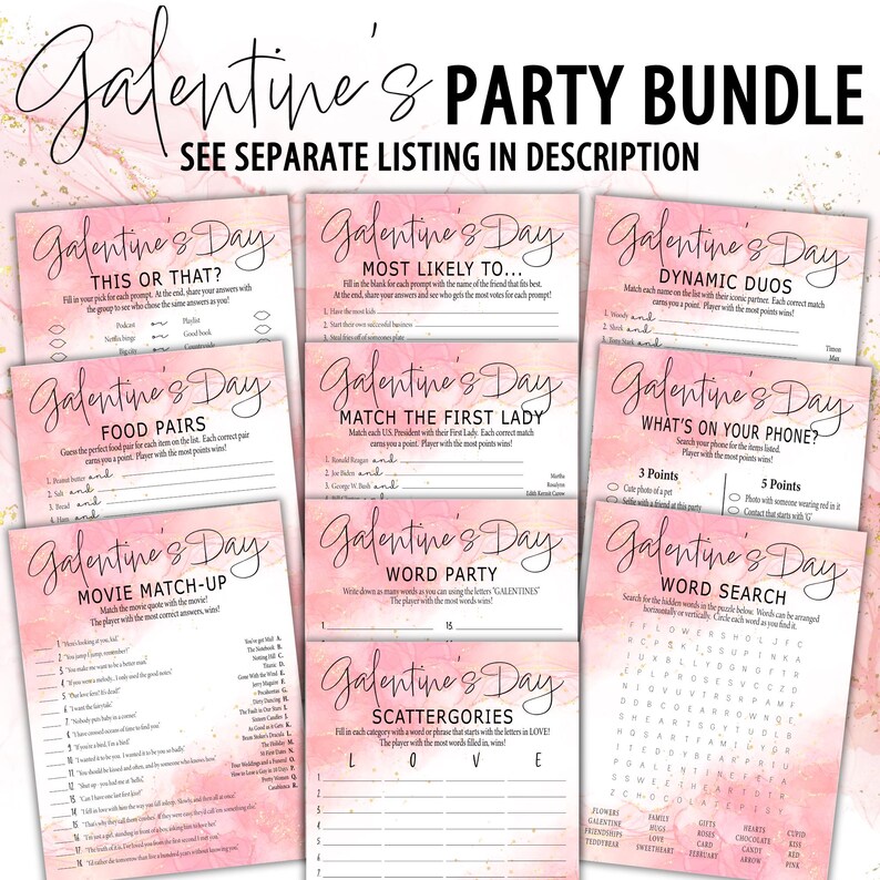 Galentines Match Famous Pairs Game | Black and White Match the Iconic ...