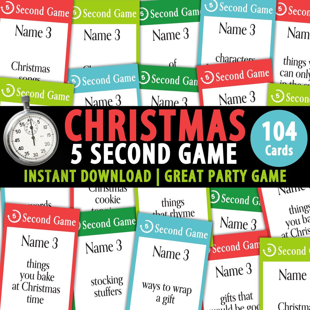 Christmas 5 Second Think Fast Game | Office Party Christmas Game ...