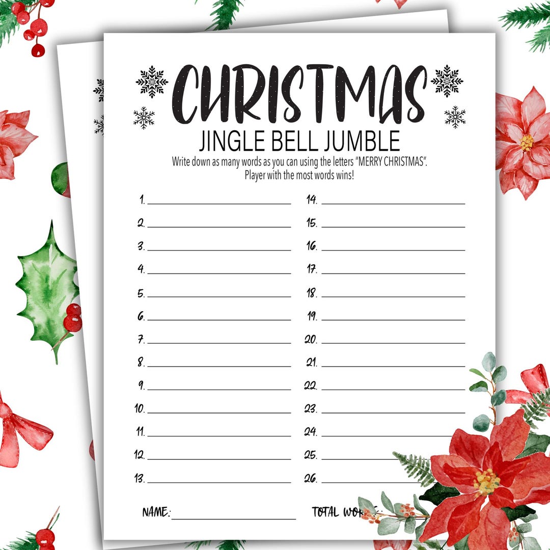 Christmas Word Game | How Many Words Can You Spell | Holiday Office ...