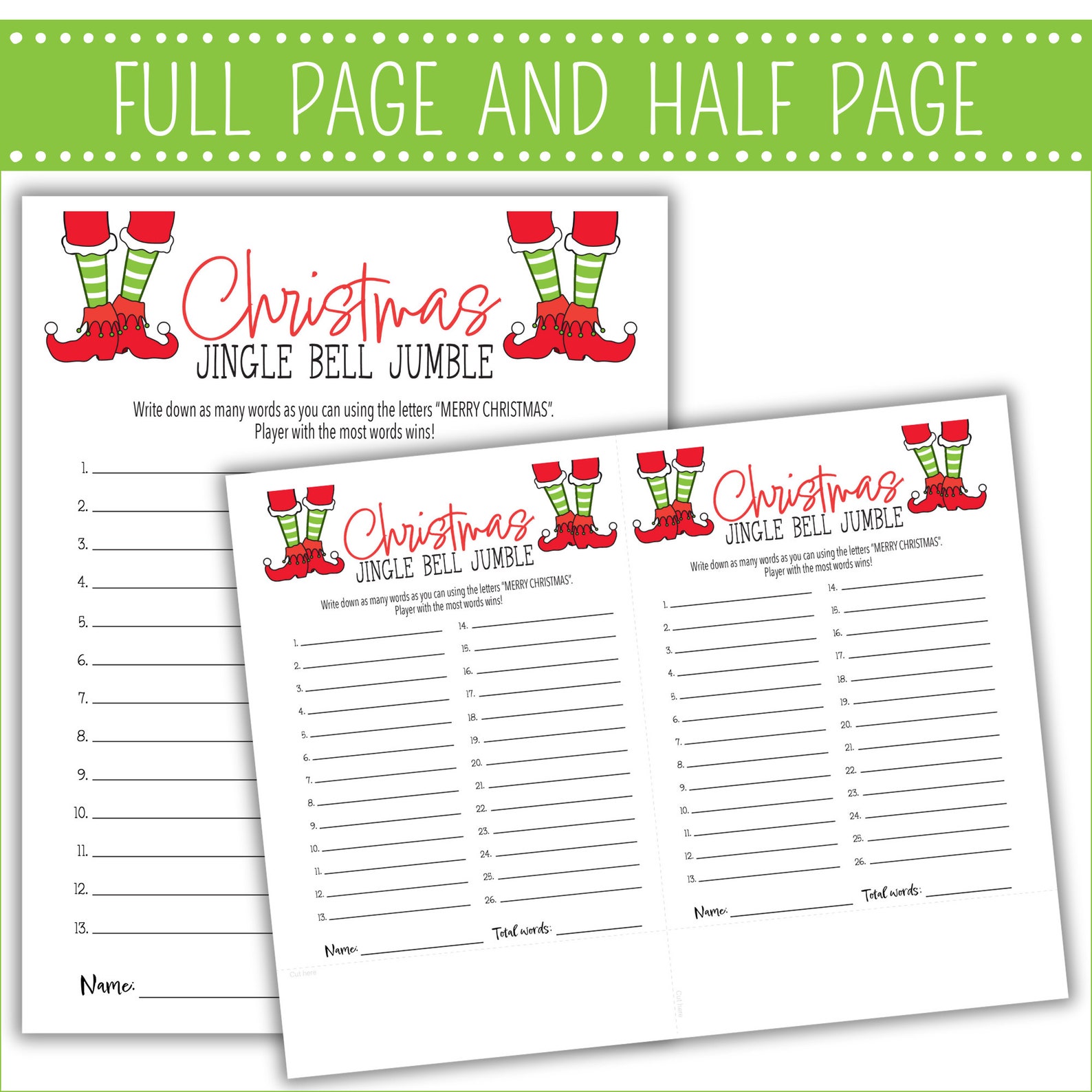 Christmas Word Game | How Many Words Can You Spell | Holiday Office ...