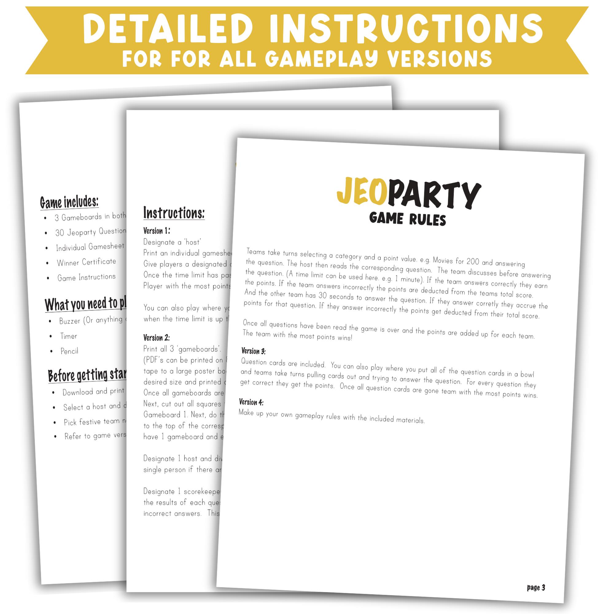 2025 New Years Jeoparty Game Gold | New Years Office Party Game ...