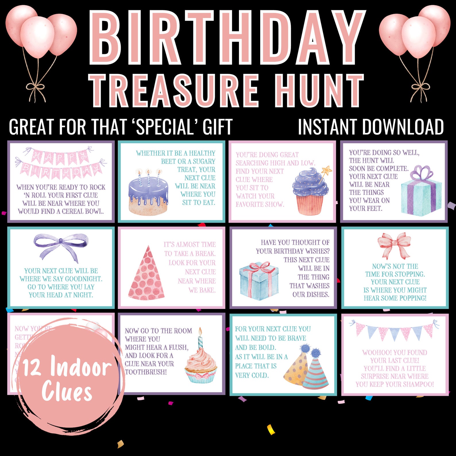 Birthday Scavenger Hunt Birthday Party Games Printable - Etsy
