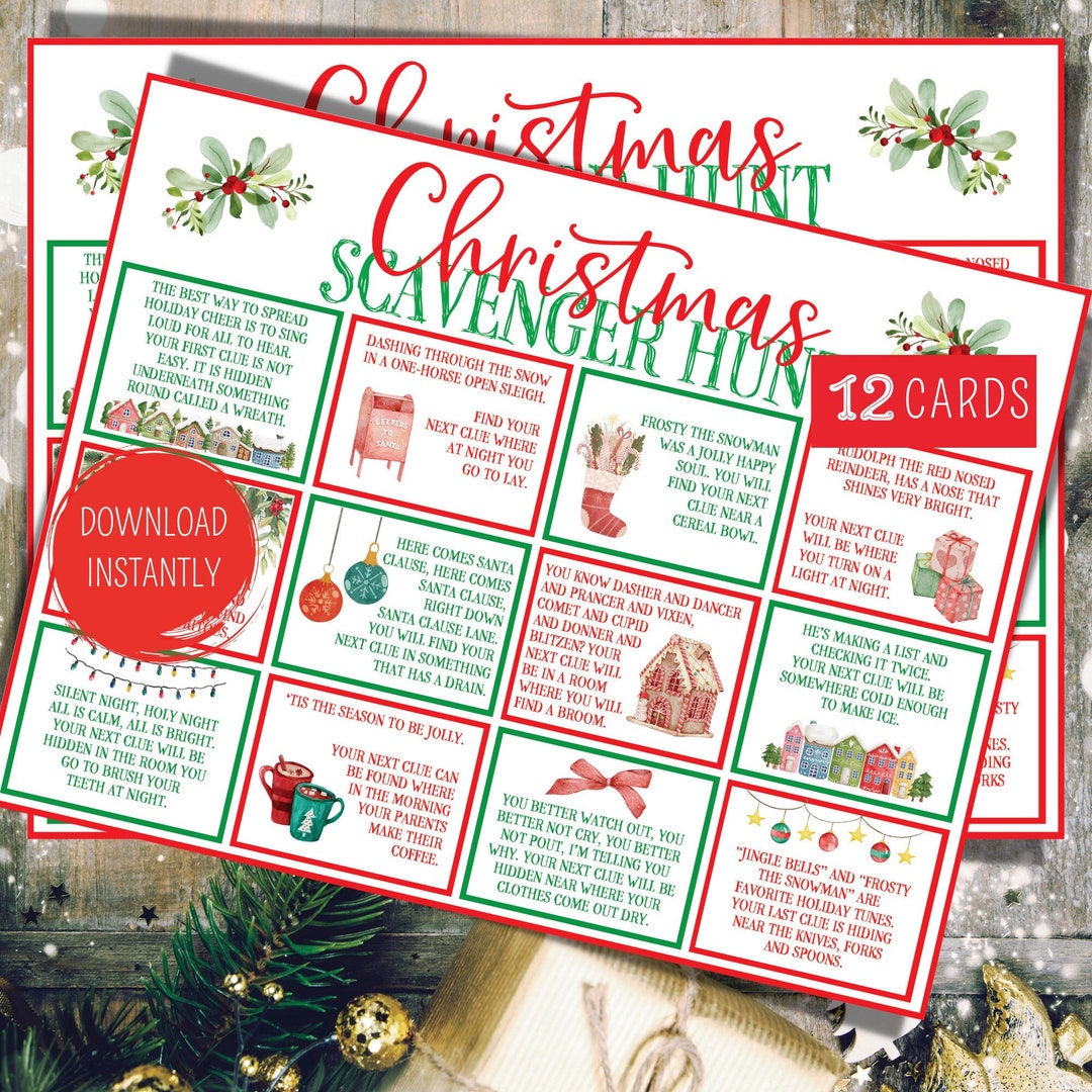 Christmas Scavenger Hunt Christmas Printable Games - Etsy