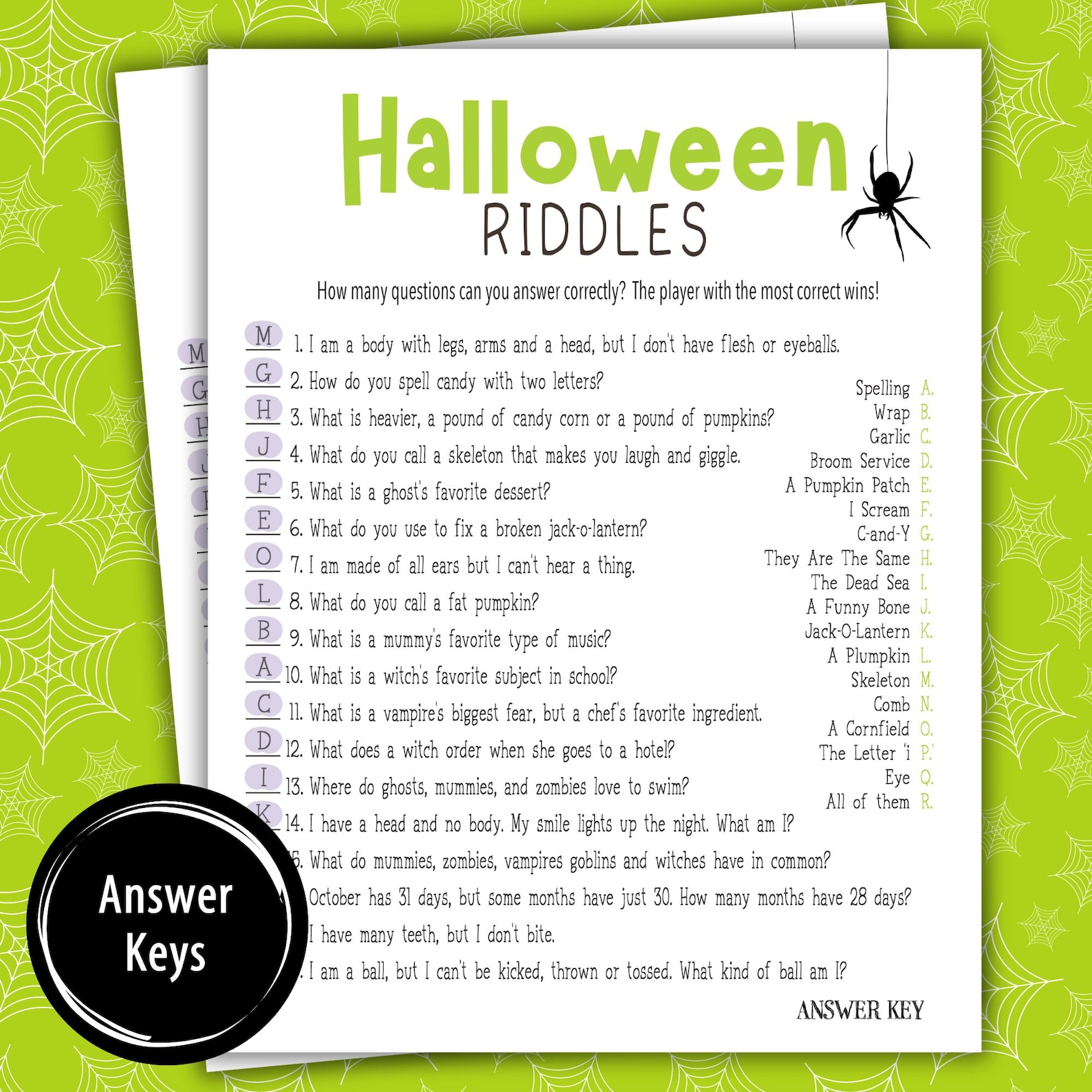 Halloween Riddles Game | Halloween Office Party Riddles Game ...