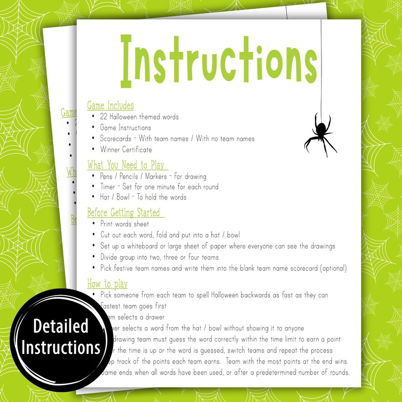 Spooky Halloween Pictionary Game | Halloween Office Party Game ...