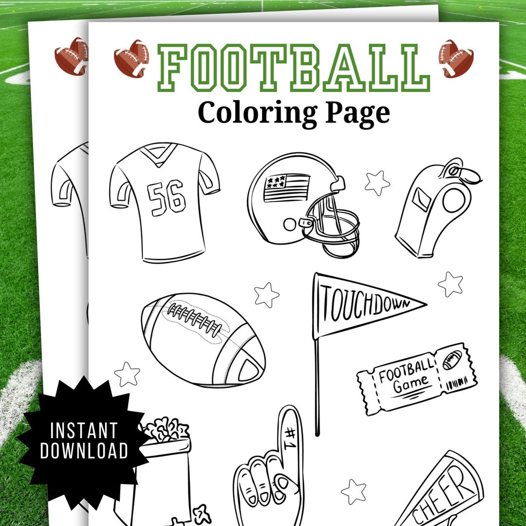 Printable Football Coloring Page Football Party Activity Football ...