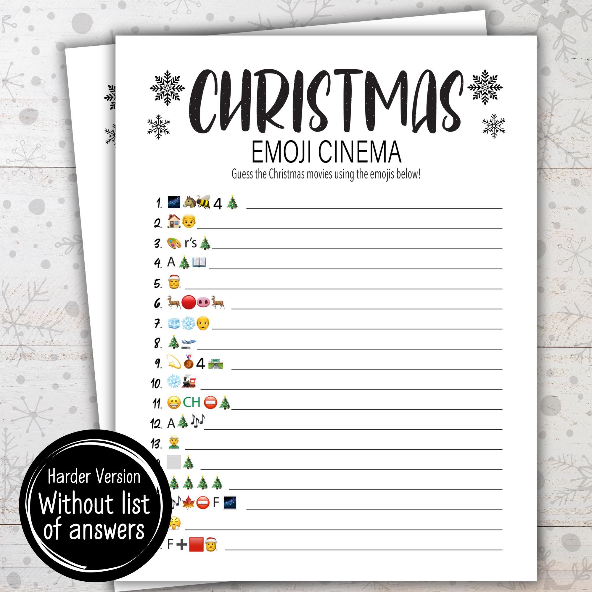 Christmas Movie Emoji Game | Christmas Gathering Game Night | Christmas ...
