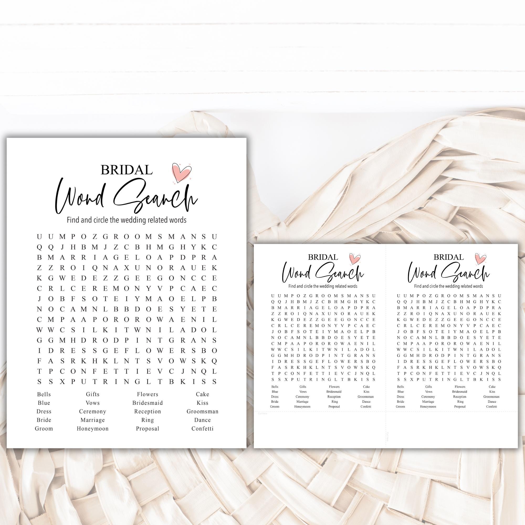 Minimalist Bridal Shower Games Bundle Printable, Modern Wedding Shower ...