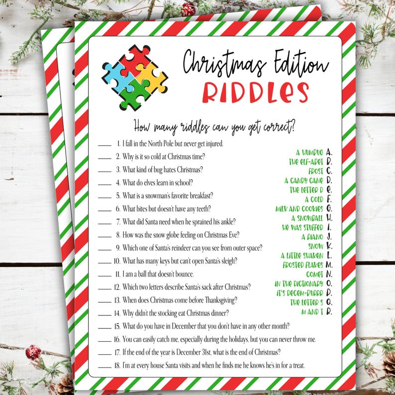Christmas Edition Riddles Game | Riddle Fest Christmas Party Game ...
