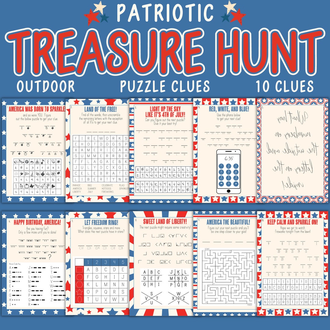 Summer Treasure Hunt for Teens | 4th of July Outdoor Scavenger Hunt ...