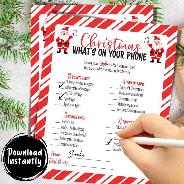 Christmas Whats on Your Phone - Etsy