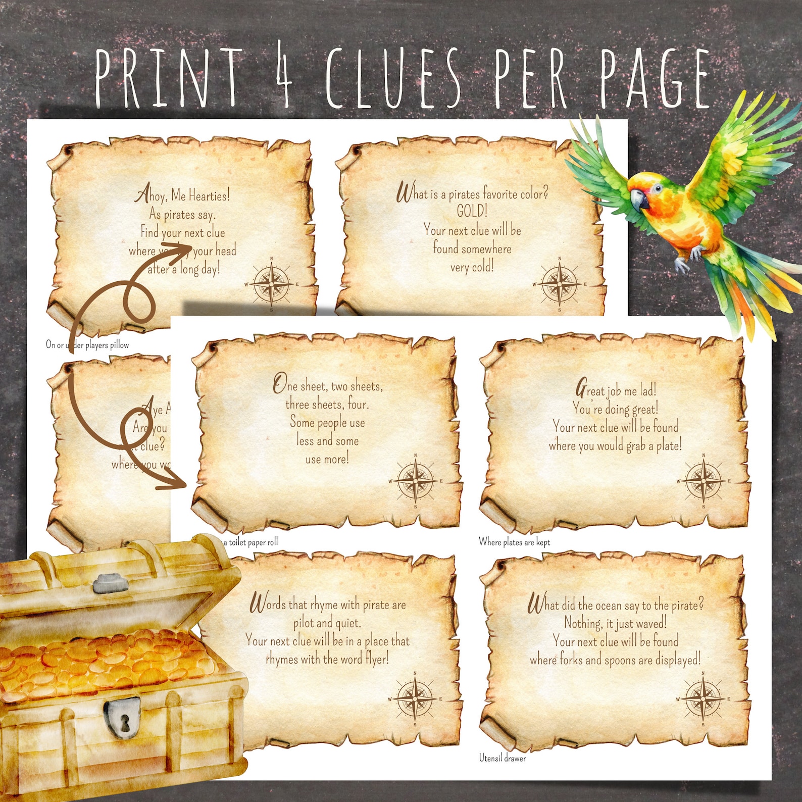 Pirate Indoor Scavenger Hunt Pirate Treasure Hunt Pirate - Etsy