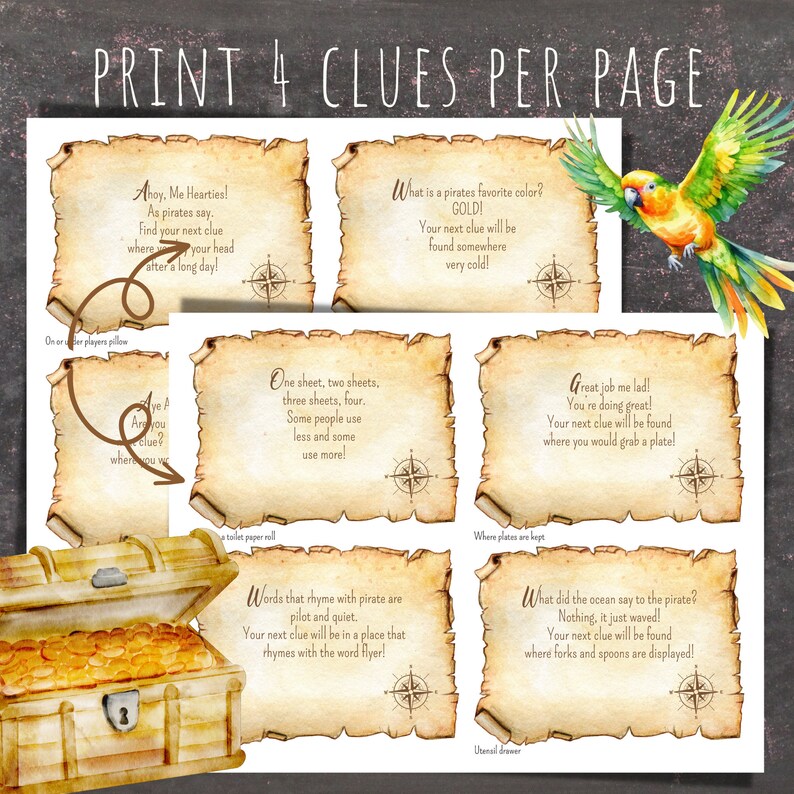 Pirate Indoor Scavenger Hunt Pirate Treasure Hunt Pirate - Etsy