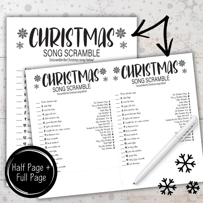 Christmas Song Scramble Game | Christmas Gathering Game Night ...