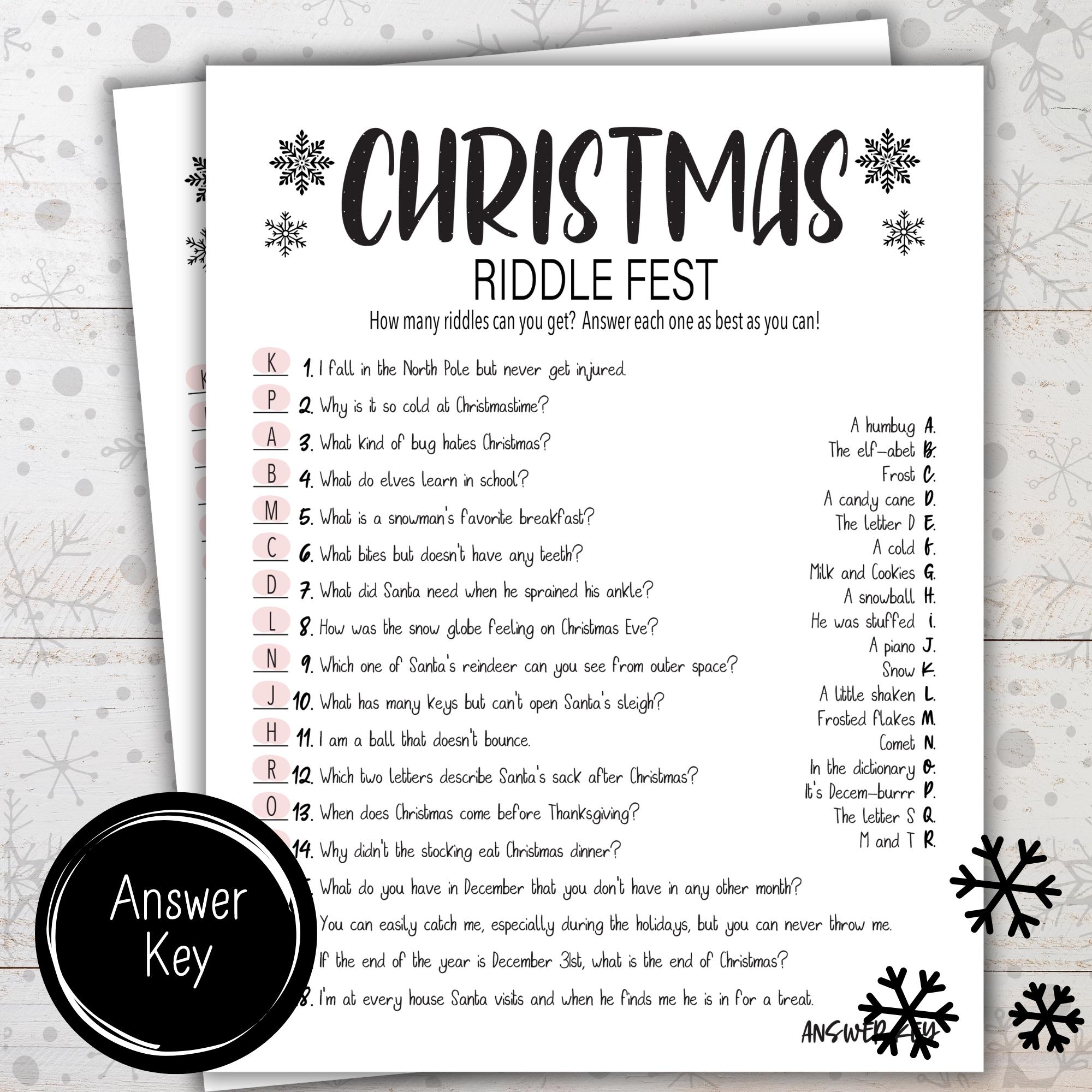 Fun Christmas Riddles | Holiday Office Party Games | Christmas ...