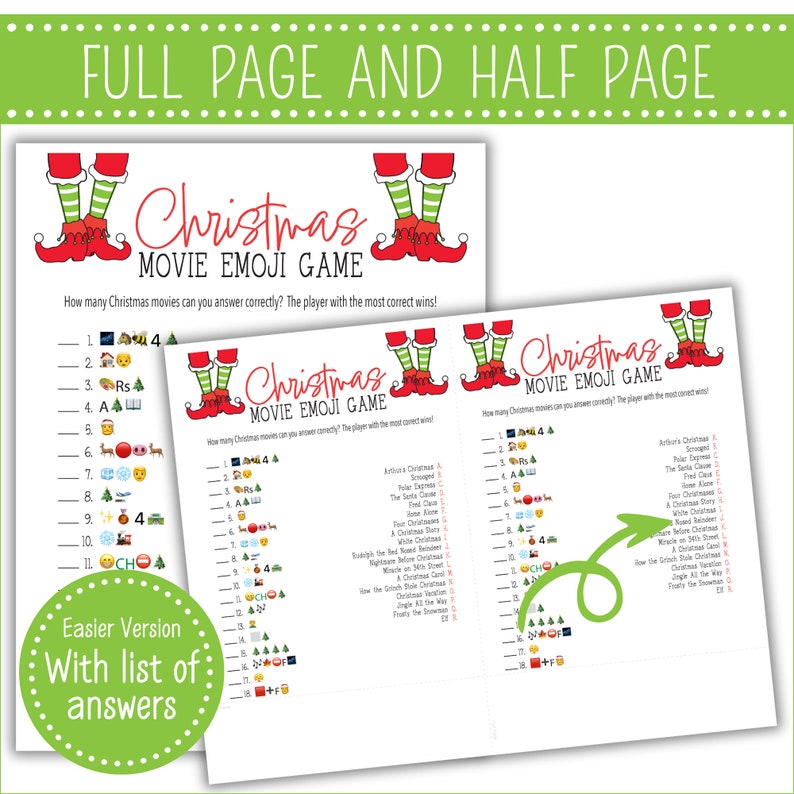 Christmas Movie Emoji Game | Christmas Gathering Game Night | Christmas ...