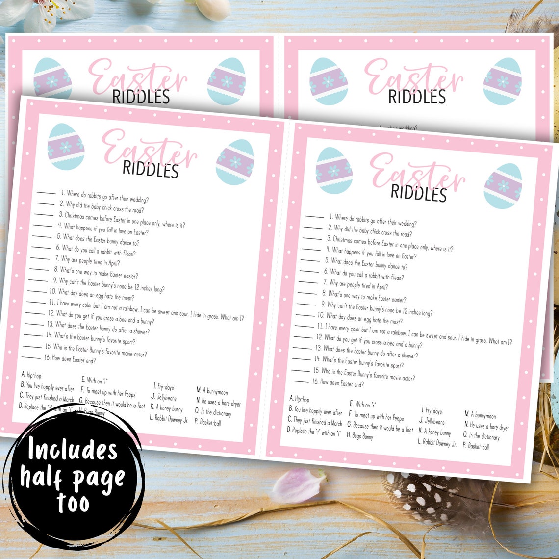 Easter Fun for Kids Easter Riddle Game for Office Party Easter Game ...