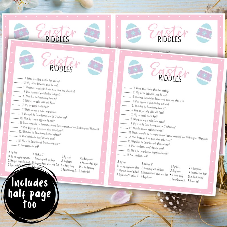 Easter Fun for Kids Easter Riddle Game for Office Party Easter Game ...