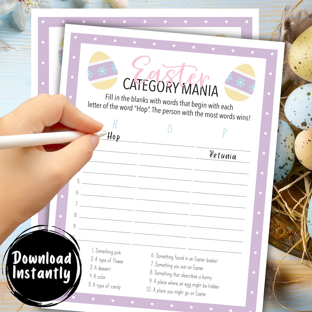Easter Category Mania Game for Office Party | Family Easter Game Night ...